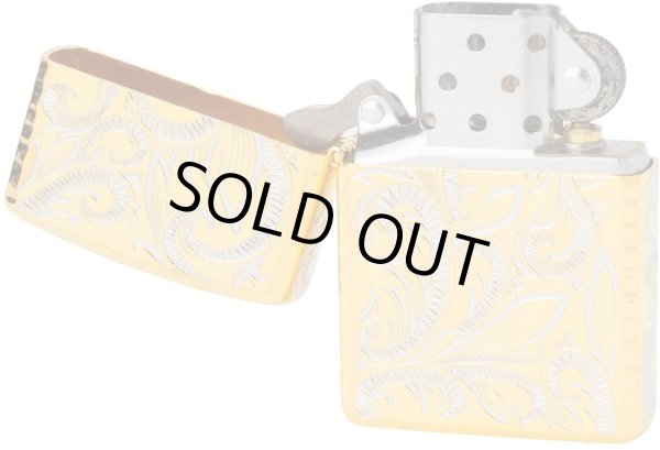 Zippo Armor Case Classic Arabesque Gold Silver 5-Sides Etching Japan Limited Oil Lighter CLA-D