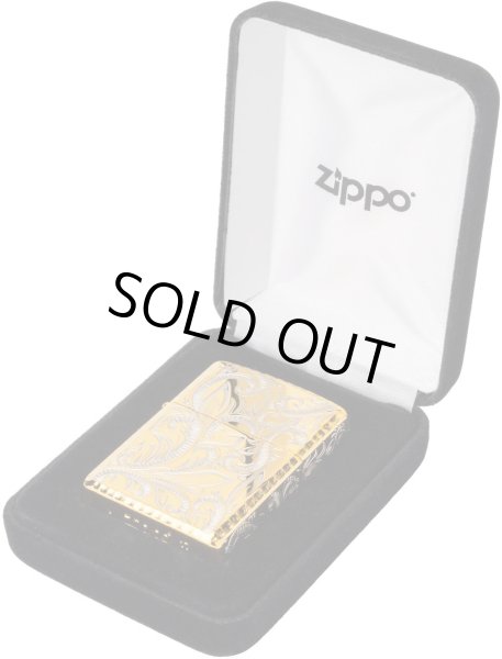 Zippo Armor Case Classic Arabesque Gold Silver 5-Sides Etching Japan Limited Oil Lighter CLA-D