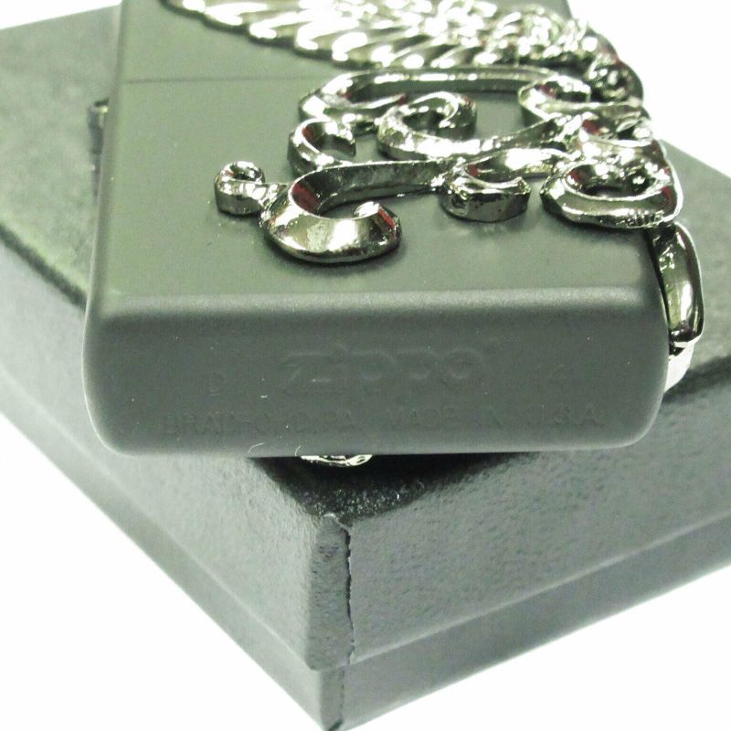 Zippo Chrome Phoenix 3-sides Metal Gold Tank Matte Black Plating Japan ...