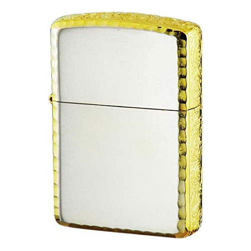 Zippo Armor Case Arabesque 3-sides Etching Silver Gold Plating Japan Limited Oil Lighter
